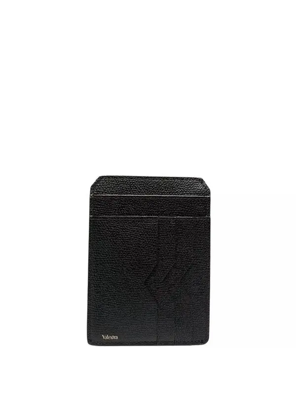 VALEXTRA Logo-print Leather Cardholder - Black