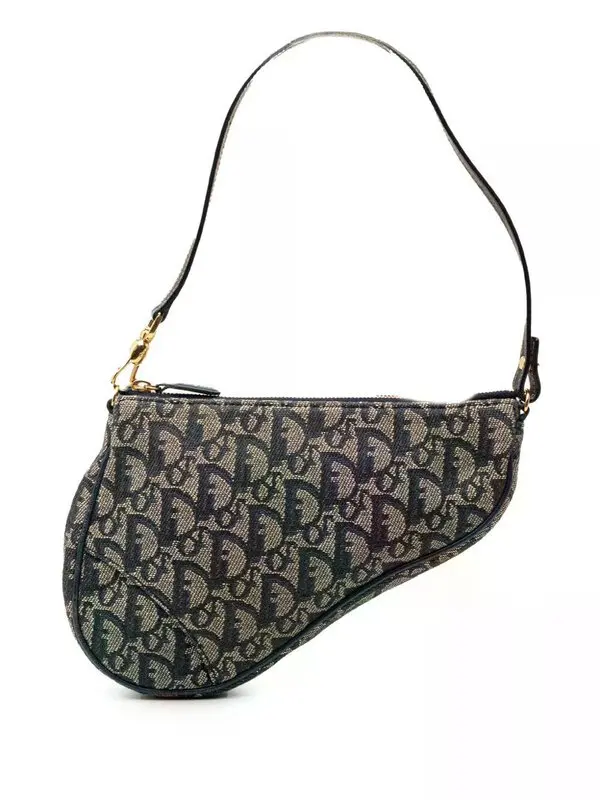 Dior 2001 Mini Diorissimo Canvas Saddle Pochette - Blue
