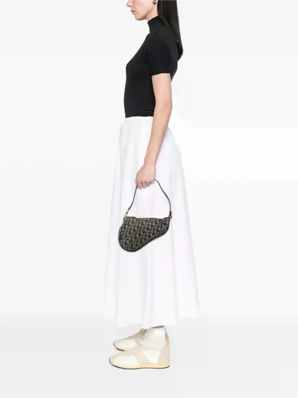 Dior 2001 Mini Diorissimo Canvas Saddle Pochette - Blue