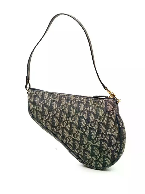 Dior 2001 Mini Diorissimo Canvas Saddle Pochette - Blue