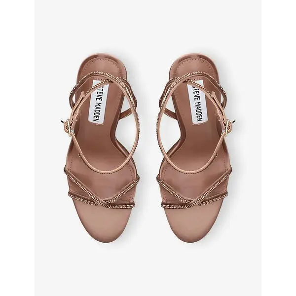 Steve Madden Juniper Satin Heeled Sandals - Brown