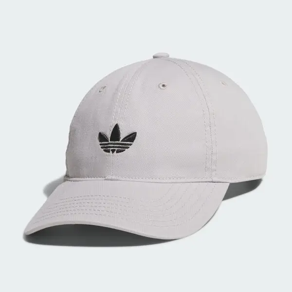 Adidas Relaxed Trefoil Strapback Hat - Grey Two / Black