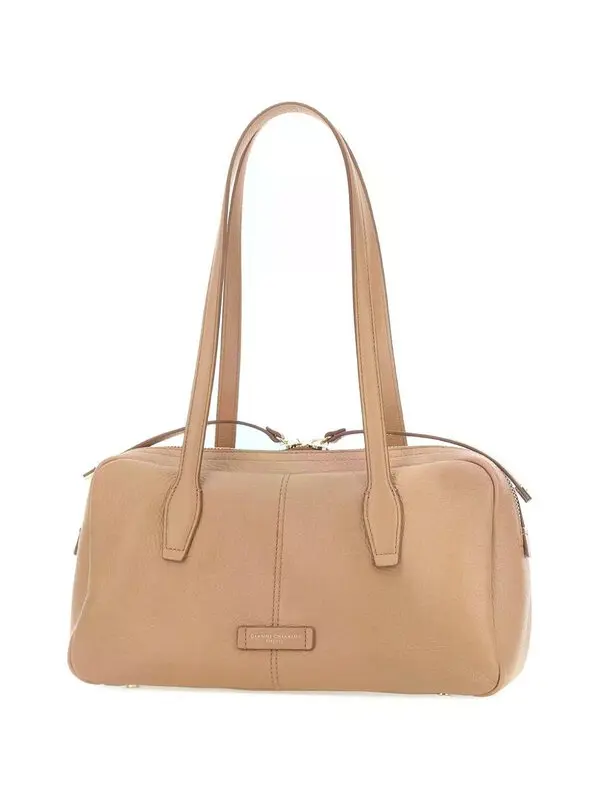GIANNI CHIARINI Aryna Hammered Shoulder Bag - Neutrals