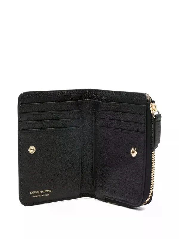 Emporio Armani Zip Leather Wallet - Black