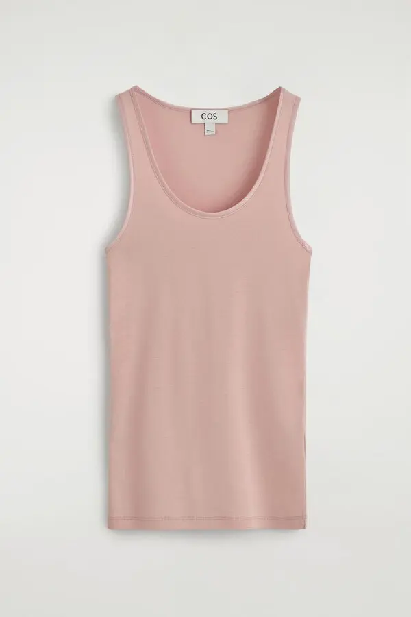 Cos Satin-trimmed Cotton-jersey Tank Top
