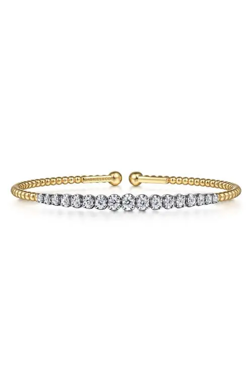 GABRIEL & CO. Graduated Diamond Beaded Cuff Bracelet