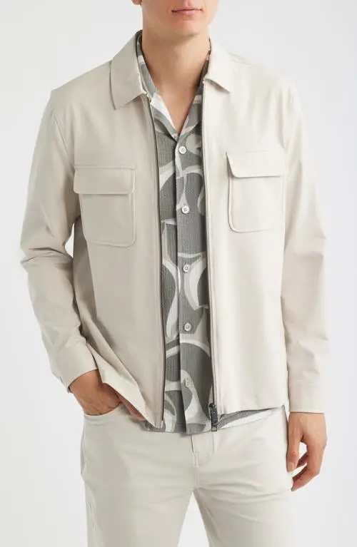 REISS Ascend Zip-up Shirt Jacket - Stone