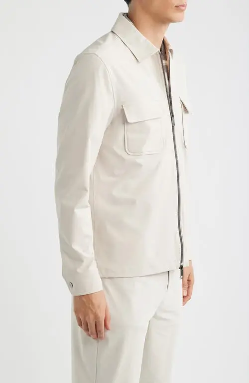 REISS Ascend Zip-up Shirt Jacket - Stone