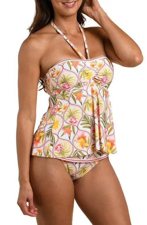 La Blanca Palm Halter Tankini Top