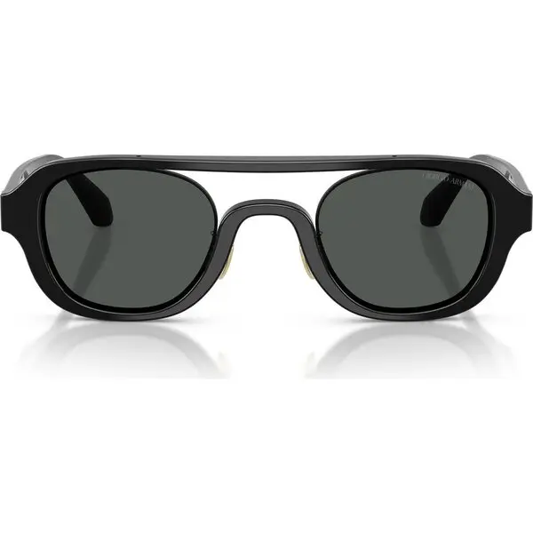 Armani Exchange 48mm Irregular Sunglasses - Black/dark Grey
