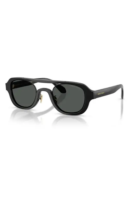Armani Exchange 48mm Irregular Sunglasses - Black/dark Grey