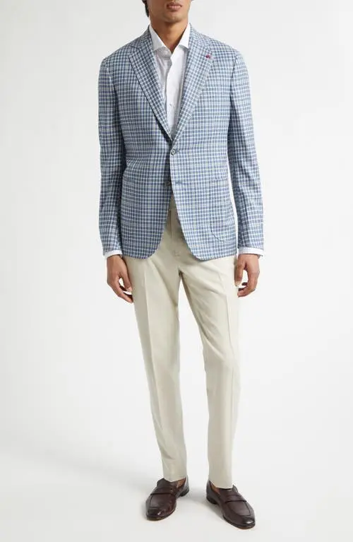 Isaia Delain Check Wool Sport Coat