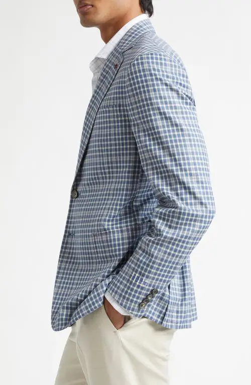 Isaia Delain Check Wool Sport Coat