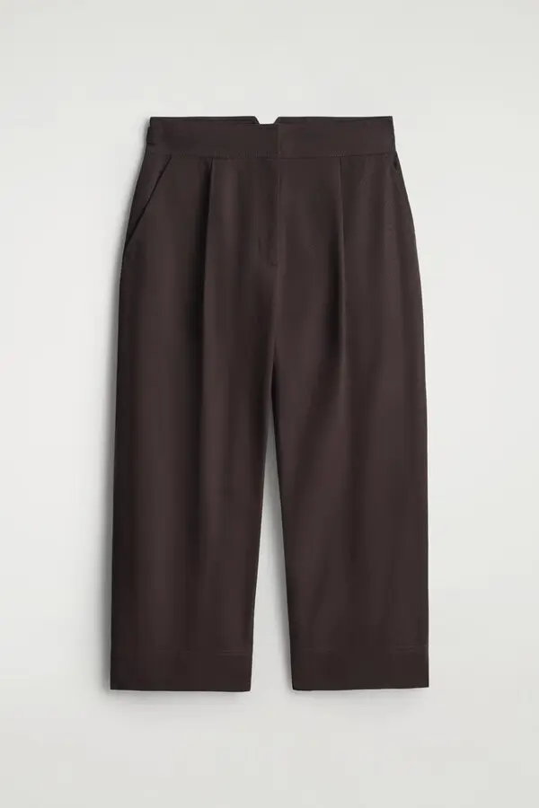 Cos Cropped Balloon Pants - Brown