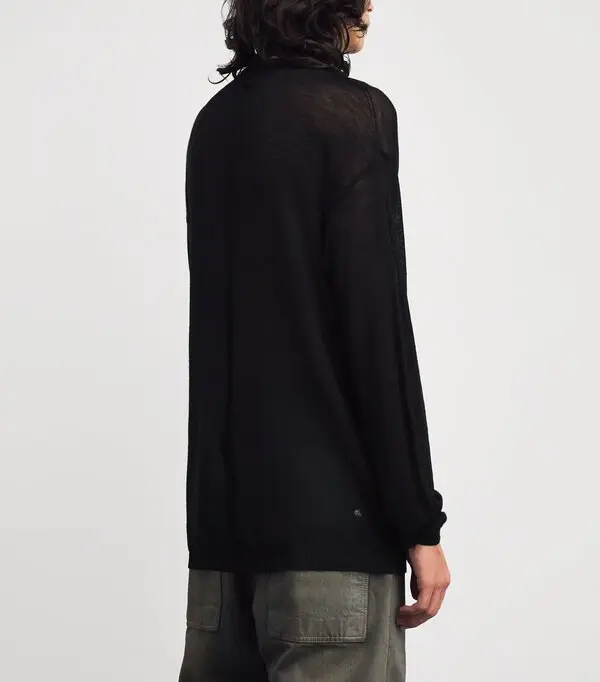 Rick Owens Wool Temple Sheer Sweater