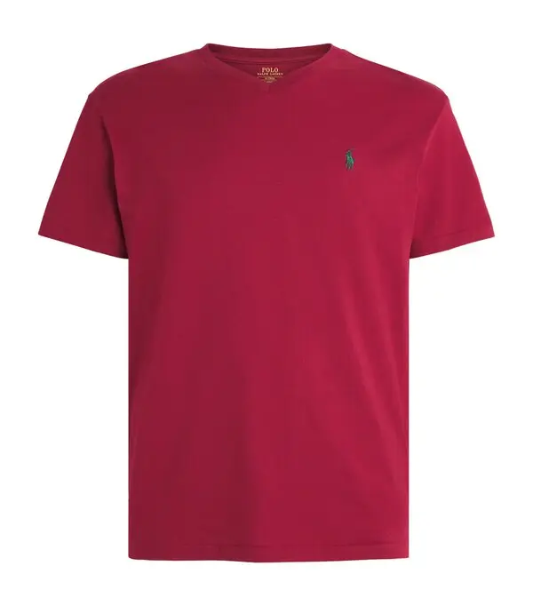 Polo Ralph Lauren Cotton Logo V-neck T-shirt - Red