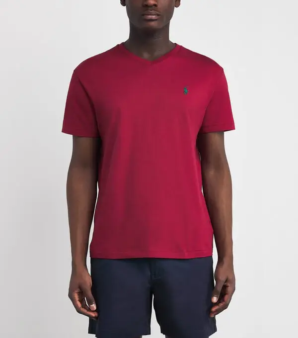 Polo Ralph Lauren Cotton Logo V-neck T-shirt - Red