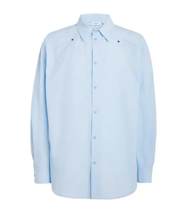 Off-White Cotton Poplin Embroidered Shirt