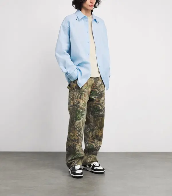 Off-White Cotton Poplin Embroidered Shirt