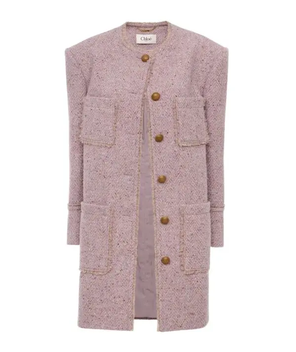Chloé Single-breasted Collarless Coat