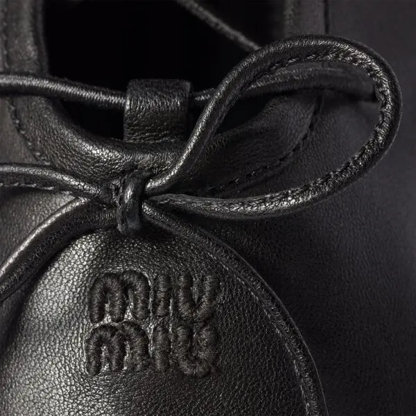 Miu Miu Nappa Leather Ballerinas - Black