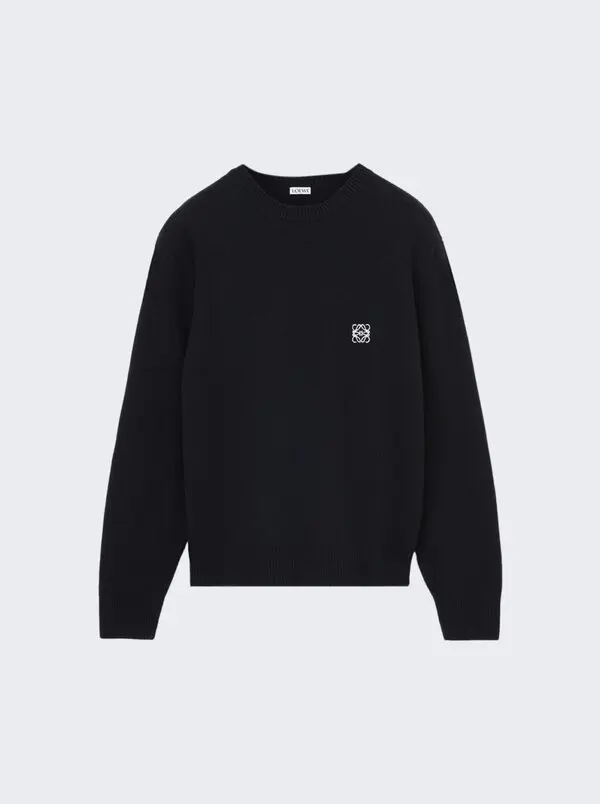 Loewe Wool Sweater With Anagram Embroidery - Black