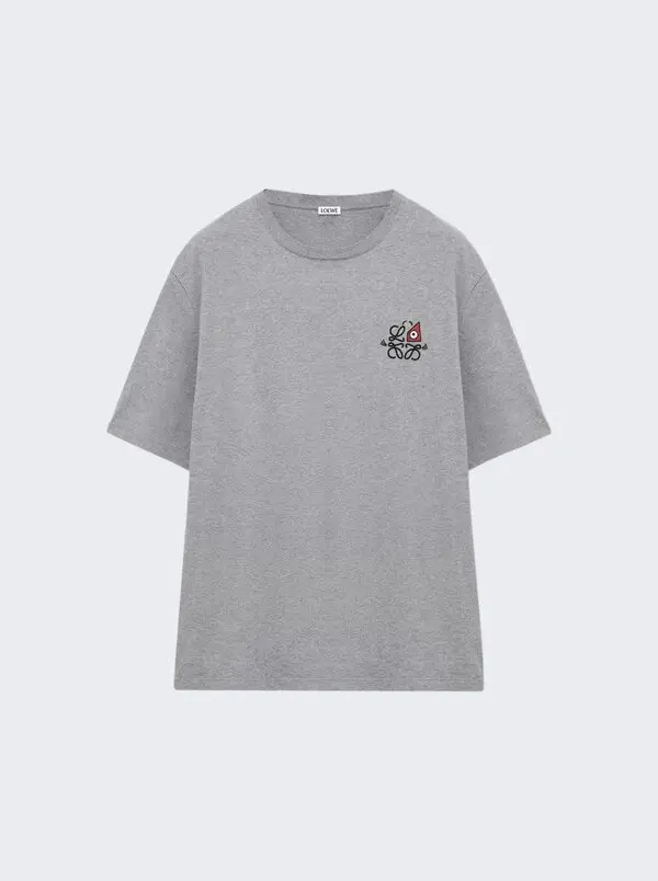 Loewe Loose Fit Tee Grey Melange - Gray