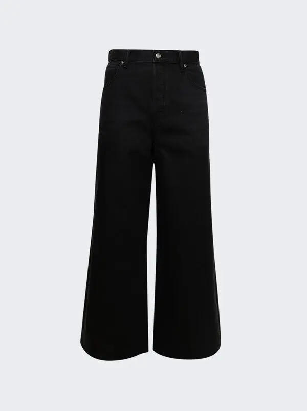 Alexander Wang Surge Coated Low Rise Wide Leg Jean - Black