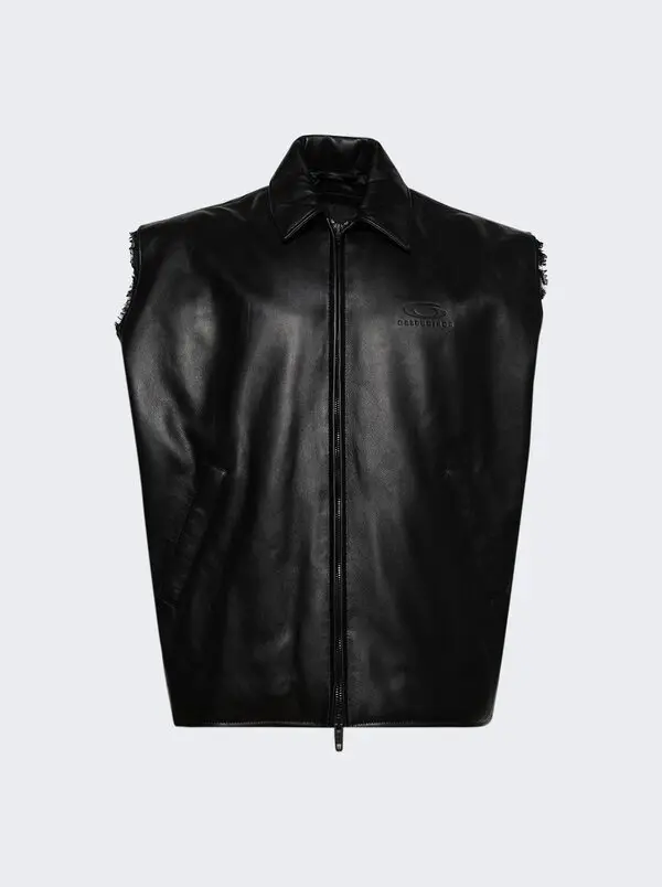 Balenciaga Sleeveless Leather Bomber Jacket