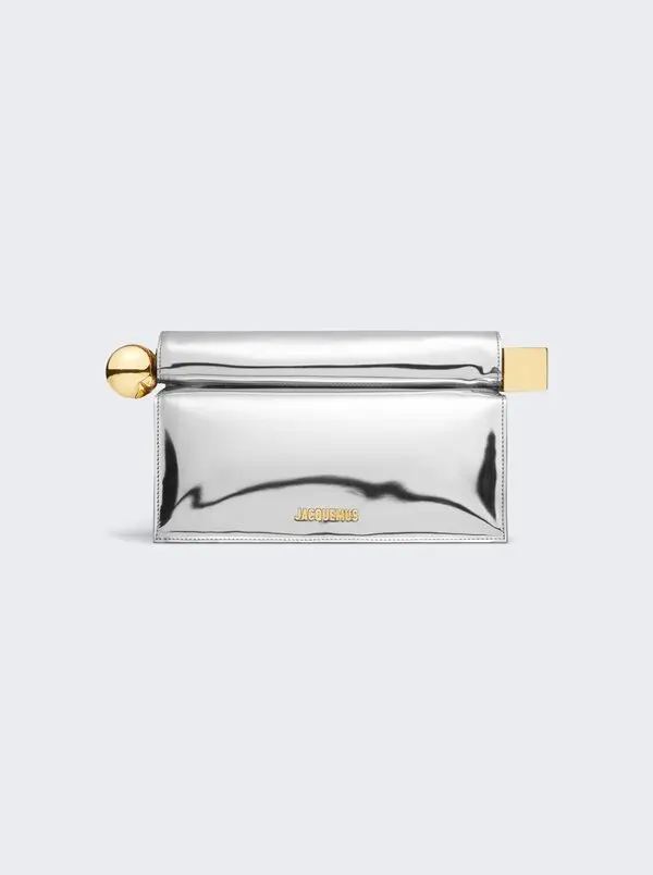 Jacquemus The Rond Carré Clutch - Silver