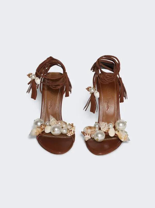 ALAMEDA TURQUESA Nassau Beaded High Heel Sandals