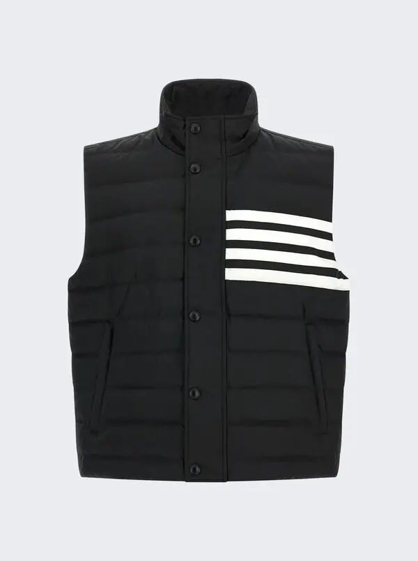 Thom Browne Shiny Ripstop Lightweight 4-bar Vest - Black