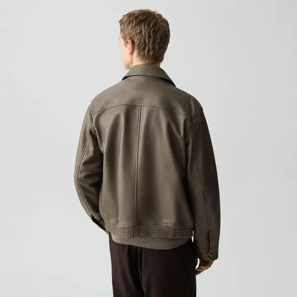 Theory Leather Wyatt Zip Jacket
