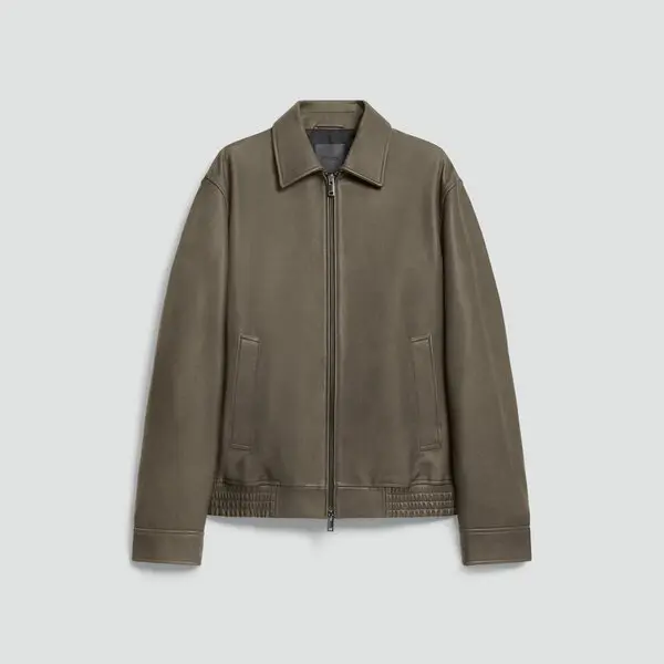 Theory Leather Wyatt Zip Jacket
