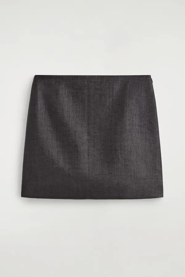 Cos Textured Cotton-blend Mini Skirt