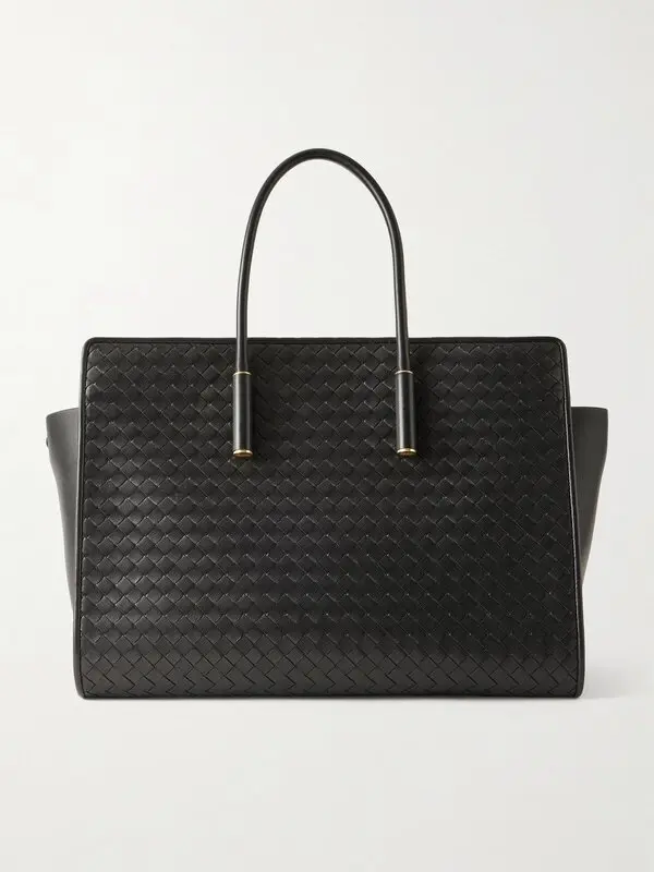 Bottega Veneta Barbara Intrecciato Leather Tote - Black