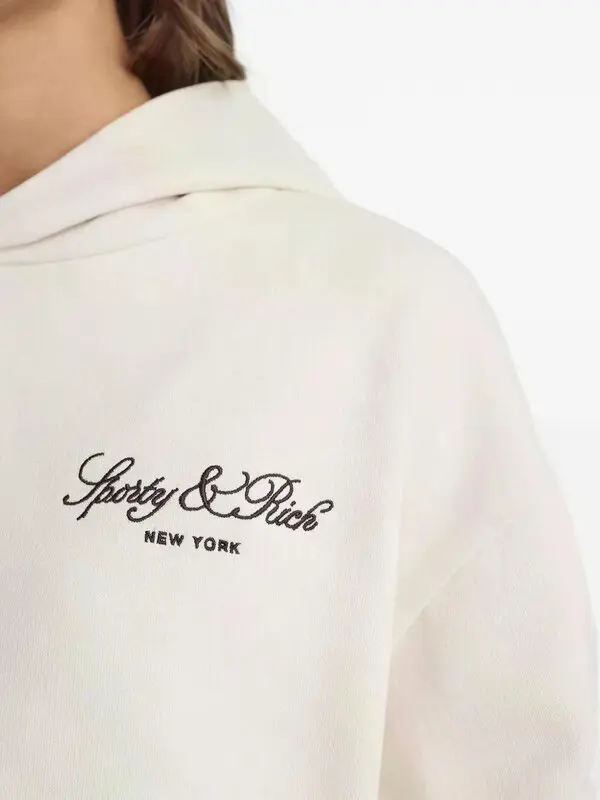 SPORTY & RICH Vendome Script Pouch Hoodie