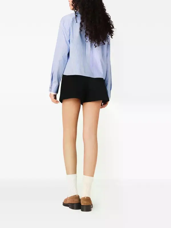 Maje Striped Embellished Collar Shirt - Blue