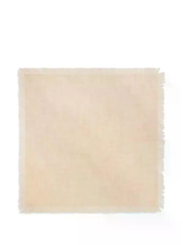 Eric Bompard Fringe Twill Square Scarf - Neutrals