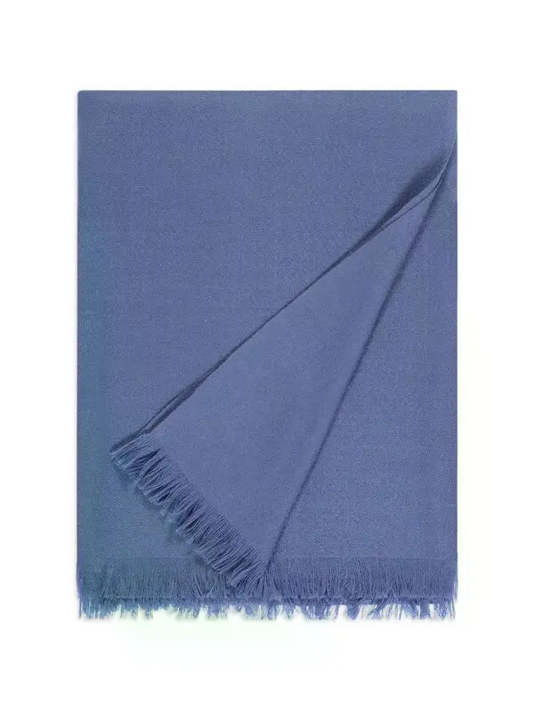 Eric Bompard Fringed Voile Scarf - Blue