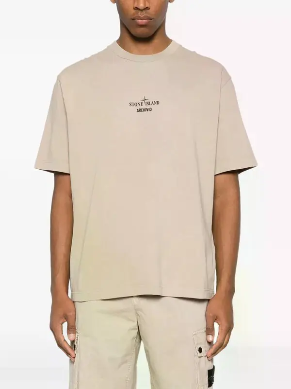 Stone Island Logo-print T-shirt - Neutrals