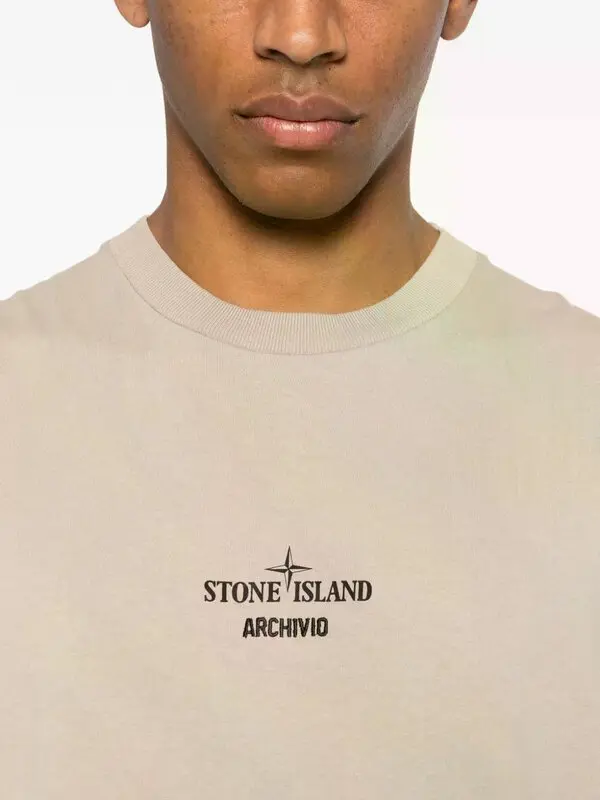Stone Island Logo-print T-shirt - Neutrals