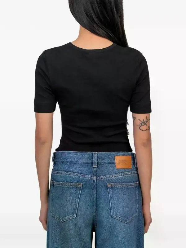 GANNI Ribbed T-shirt - Black