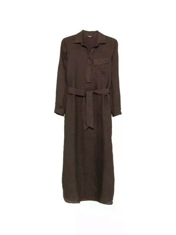 Emporio Armani Belted Shirt Midi Dress