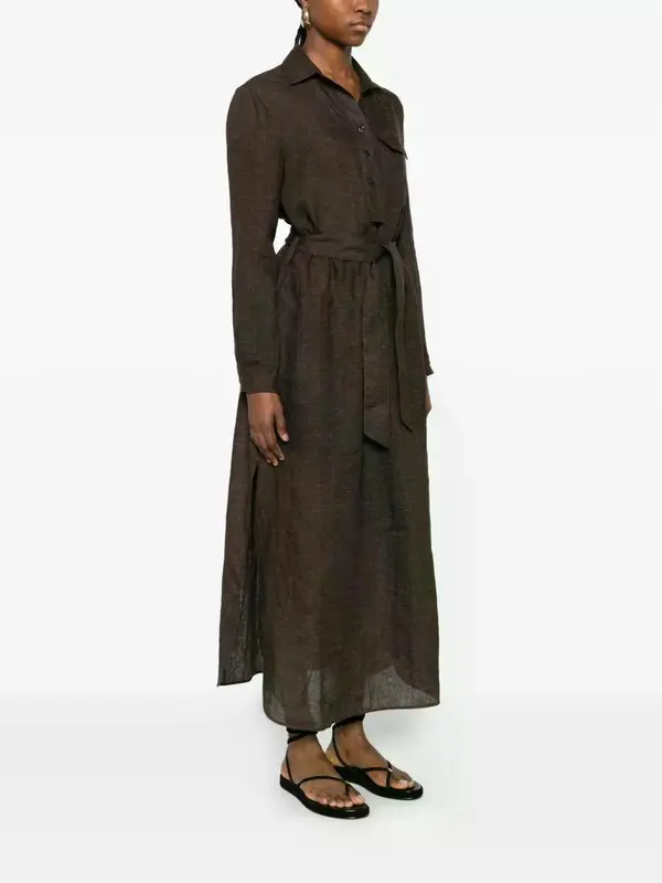 Emporio Armani Belted Shirt Midi Dress