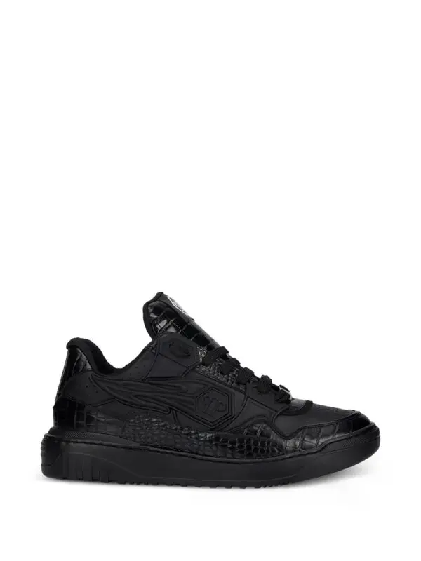 Philipp Plein Croc-effect Lace-up Low Top Sneakers