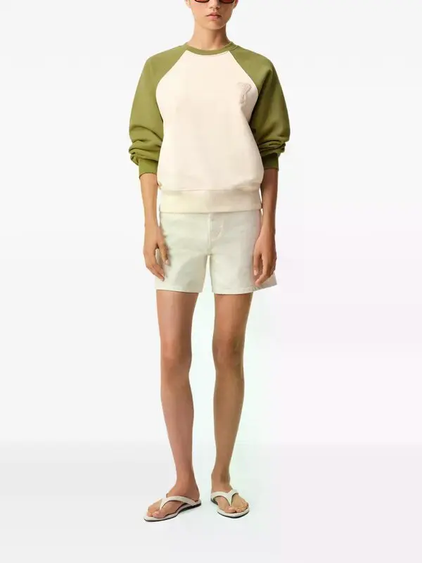 AMI Paris De Coeur Two-tone Crochet Sweater