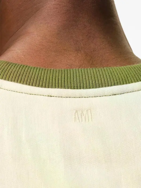 AMI Paris De Coeur Two-tone Crochet Sweater