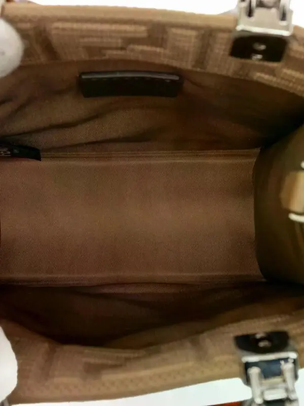 Fendi Zucca Embossed Sunshine Shopper Tote Satchel