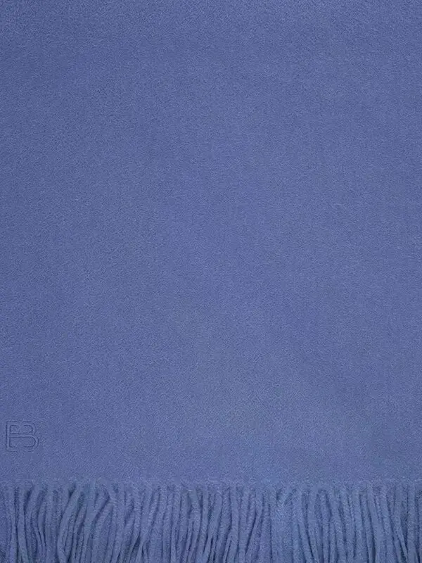 Eric Bompard Eb Fringed Monogram Scarf - Blue